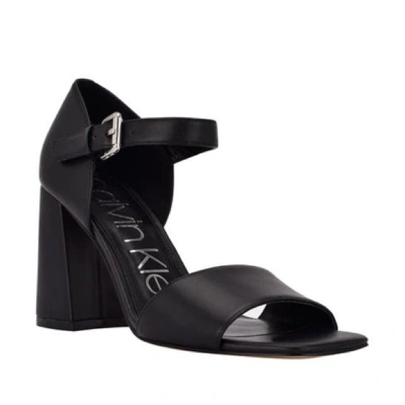 Calvin Klein | Shoes | Calvin Klein Black Quelyn Block Heels Sandals ...
